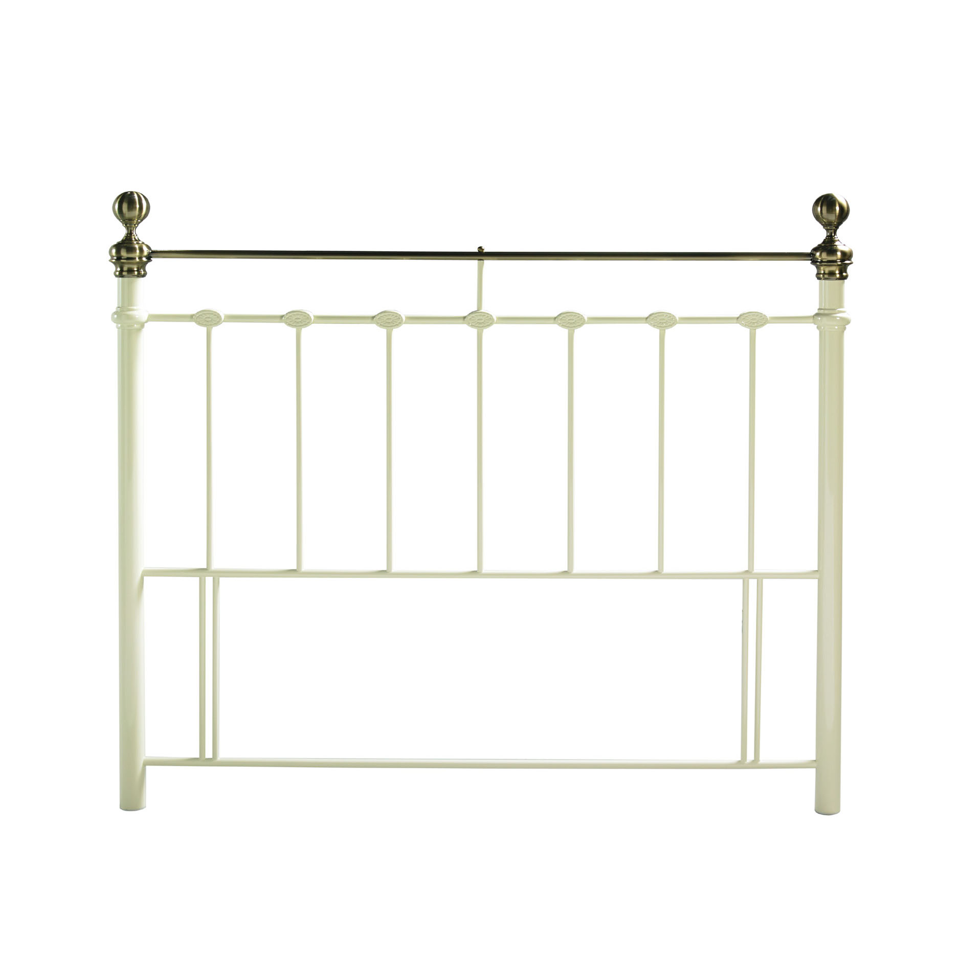 York Cream And Brass Divan Bed Double Headboard York Cream And Brass Divan Bed Double Headboard